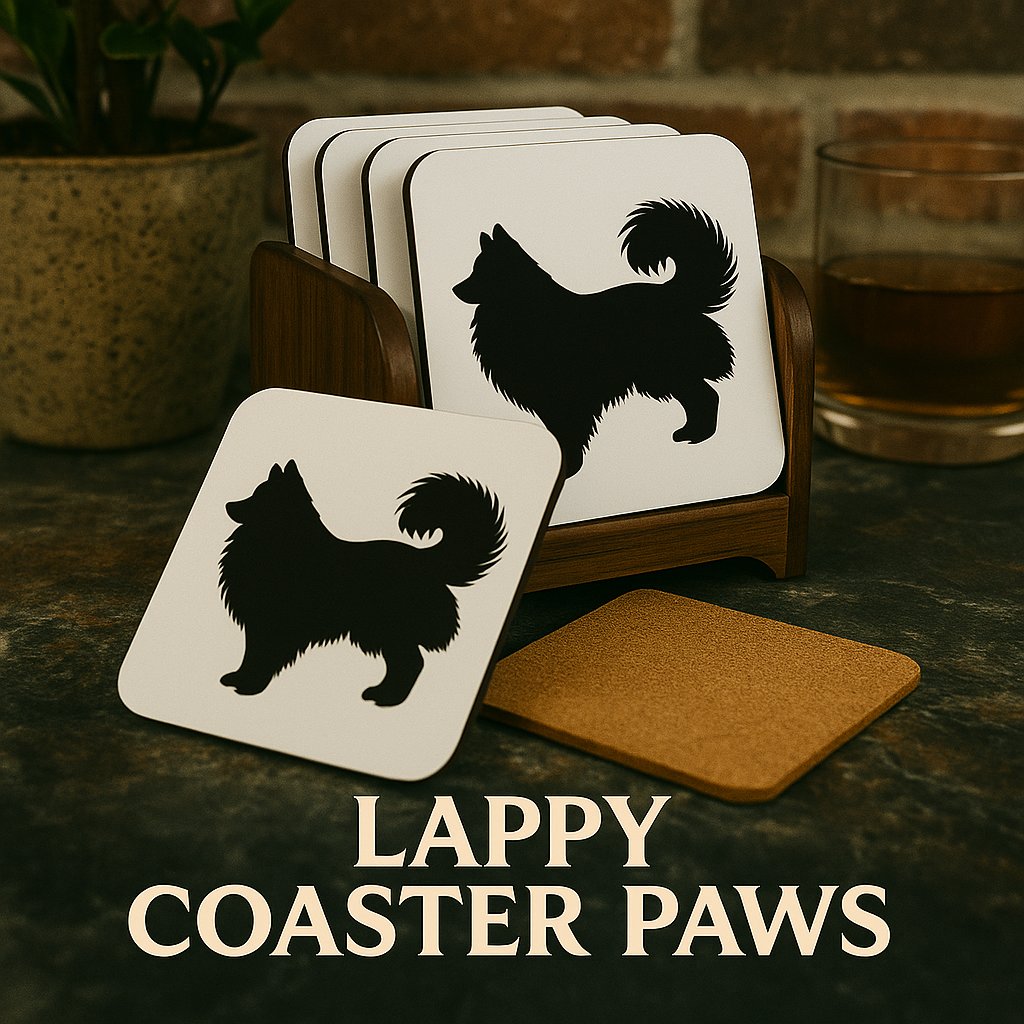 Finnish Lapphund Coasters – Lappy Coaster Paws – Lapphund Designs